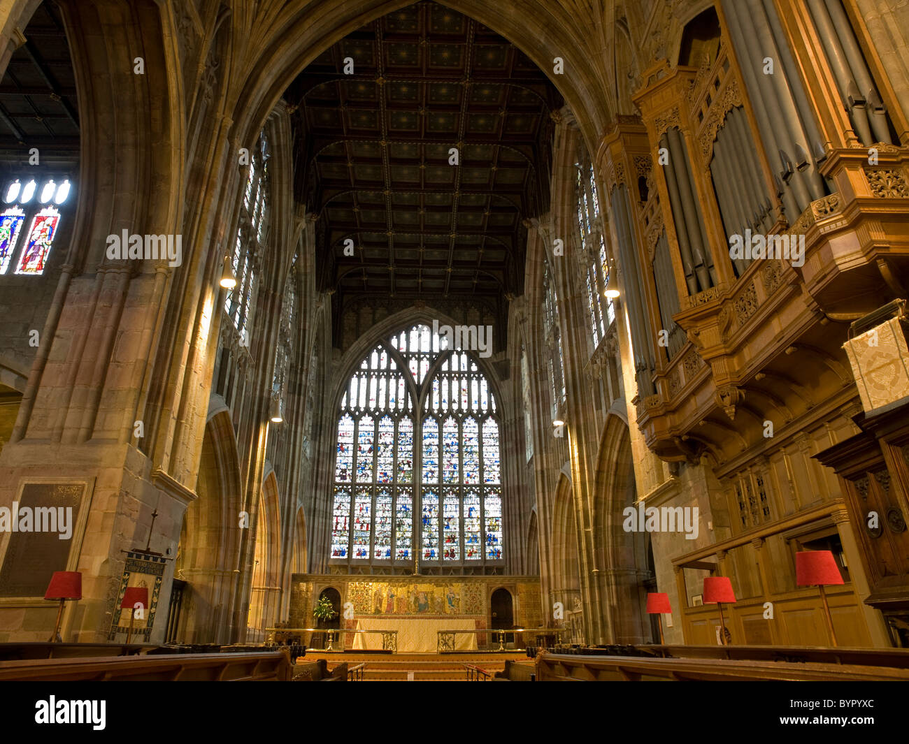 Inside Malvern Priory Stock Photo - Alamy