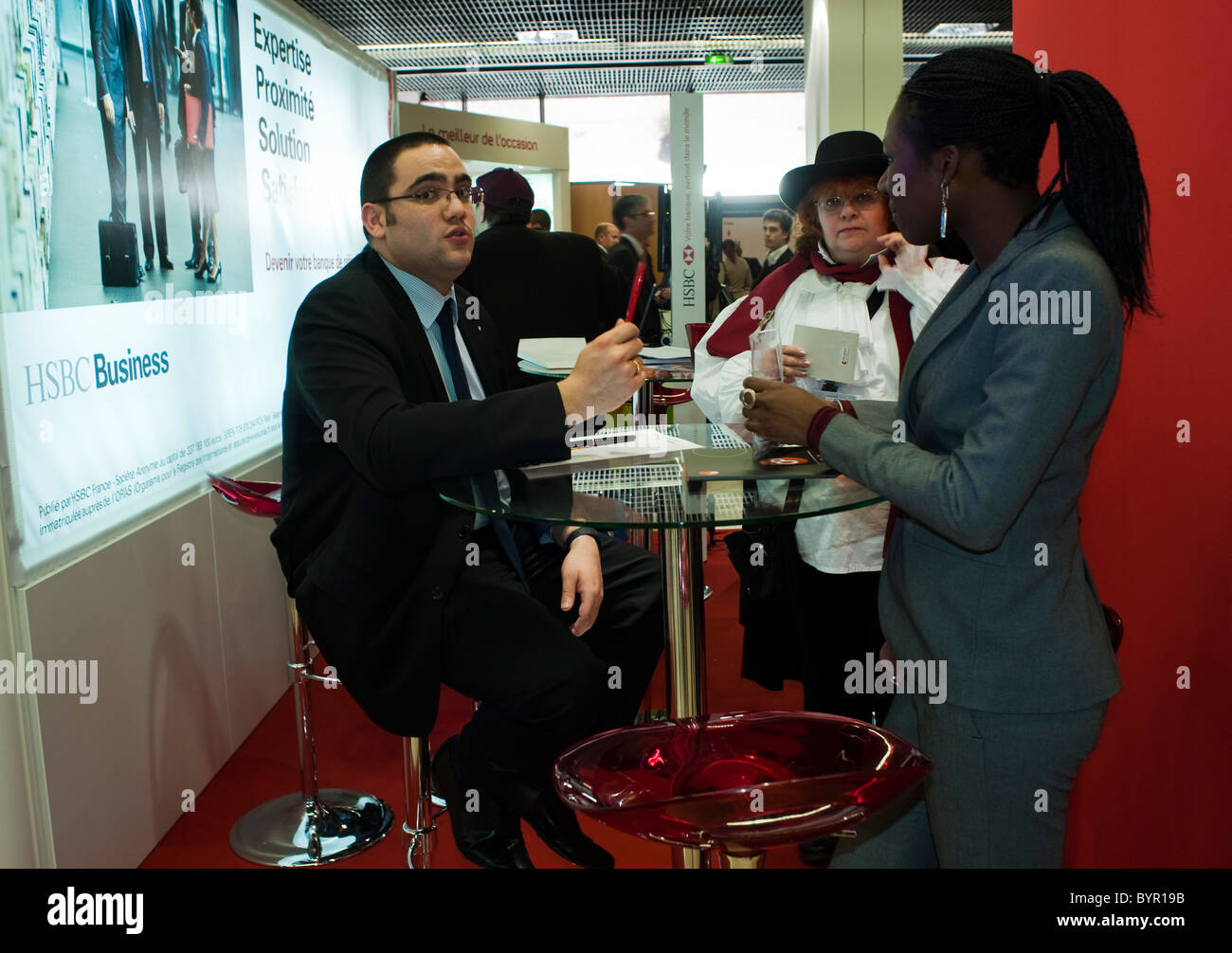 Paris, France, Small Group People, Business Trade Show, People Meeting ...
