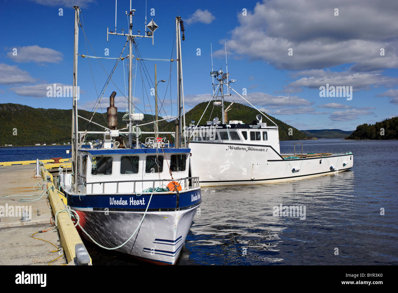 Conne River Newfoundland with fishing boats Stock Photo - Alamy
