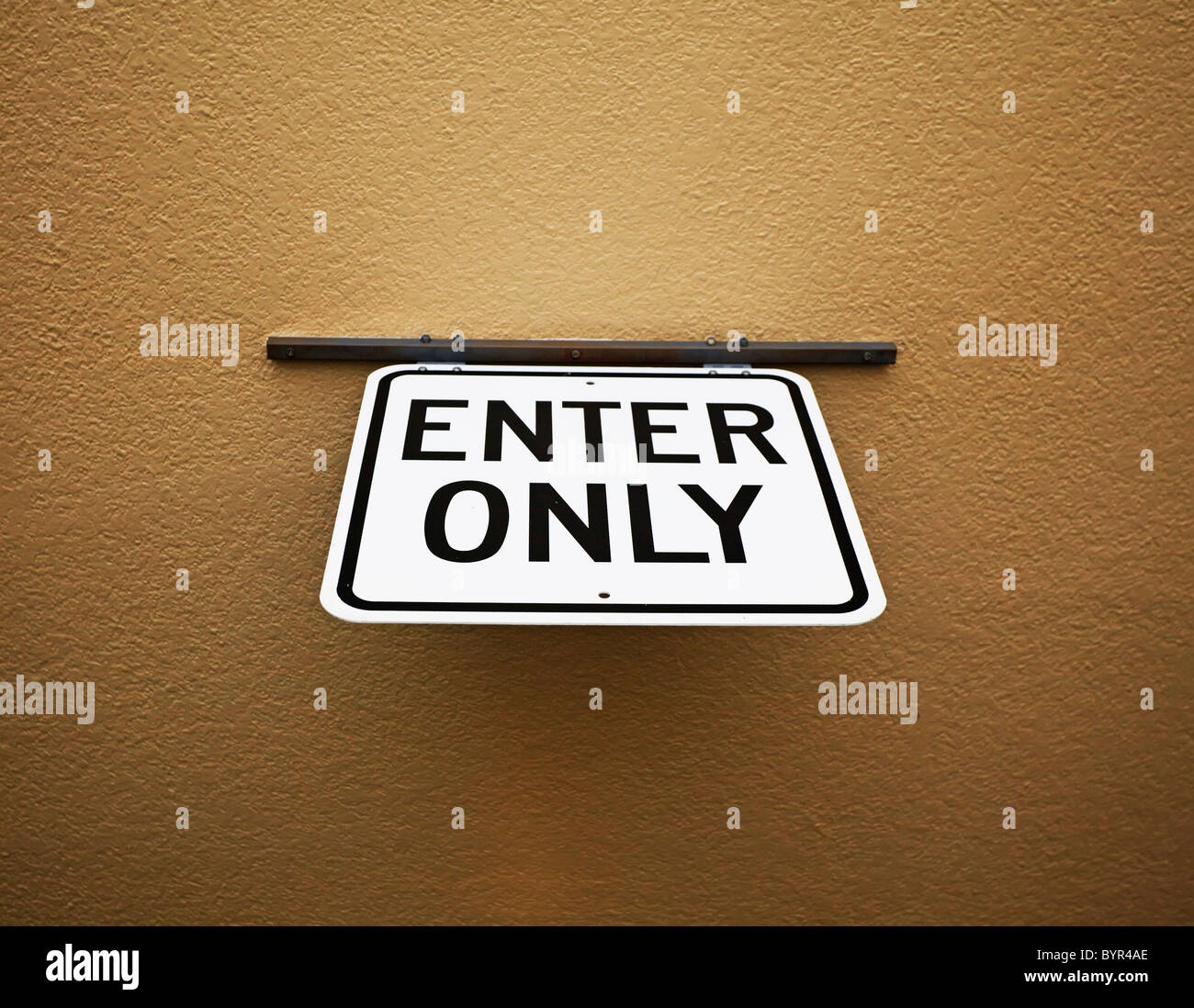 enter only sign mounted on ceiling Stock Photo - Alamy