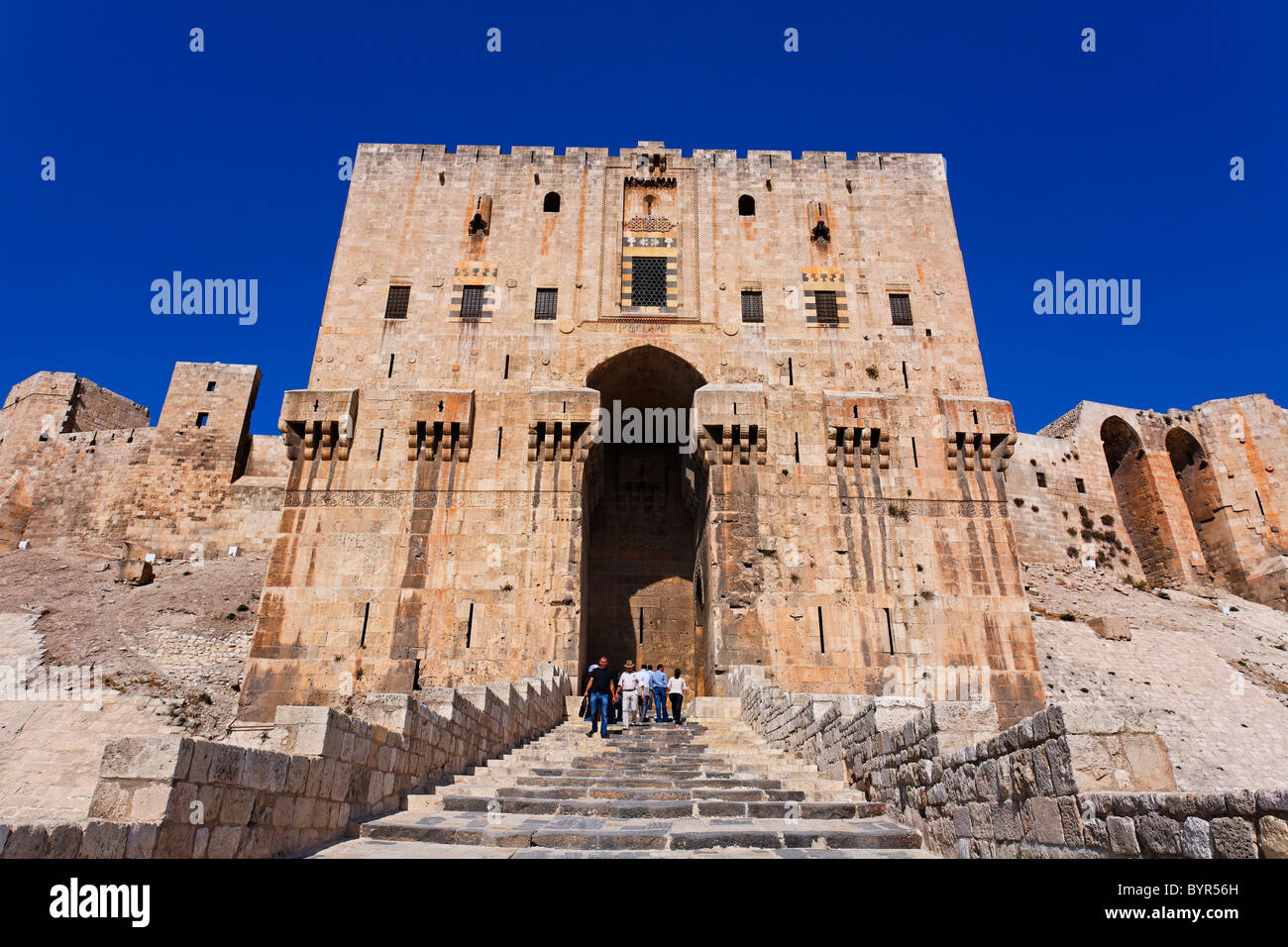 The gatehouse of the Citadel of Aleppo, Syria Stock Photo - Alamy