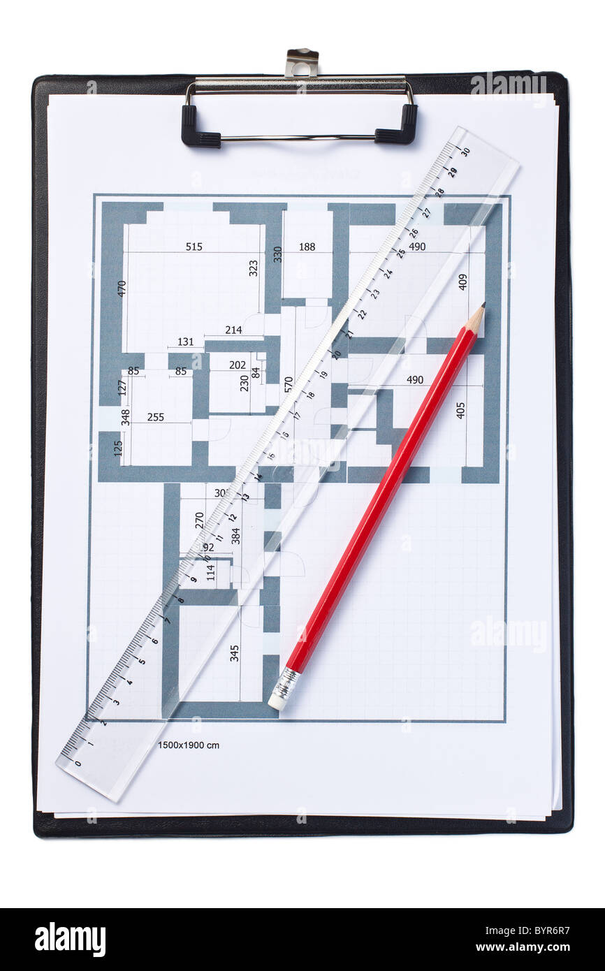 the drawing of home plan Stock Photo - Alamy