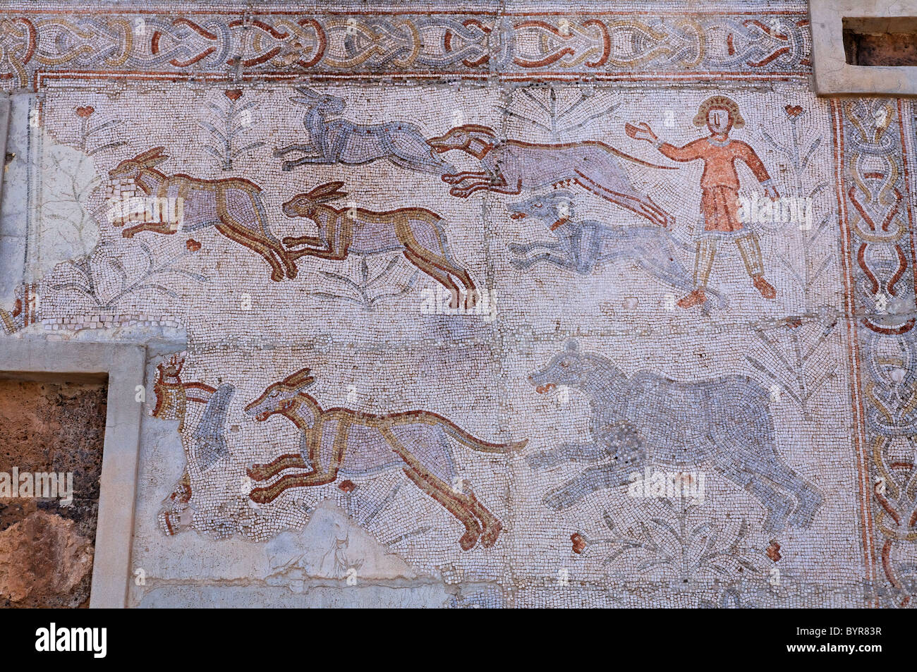 Mosaic at the Roman Theatre, Bosra, Syria Stock Photo - Alamy