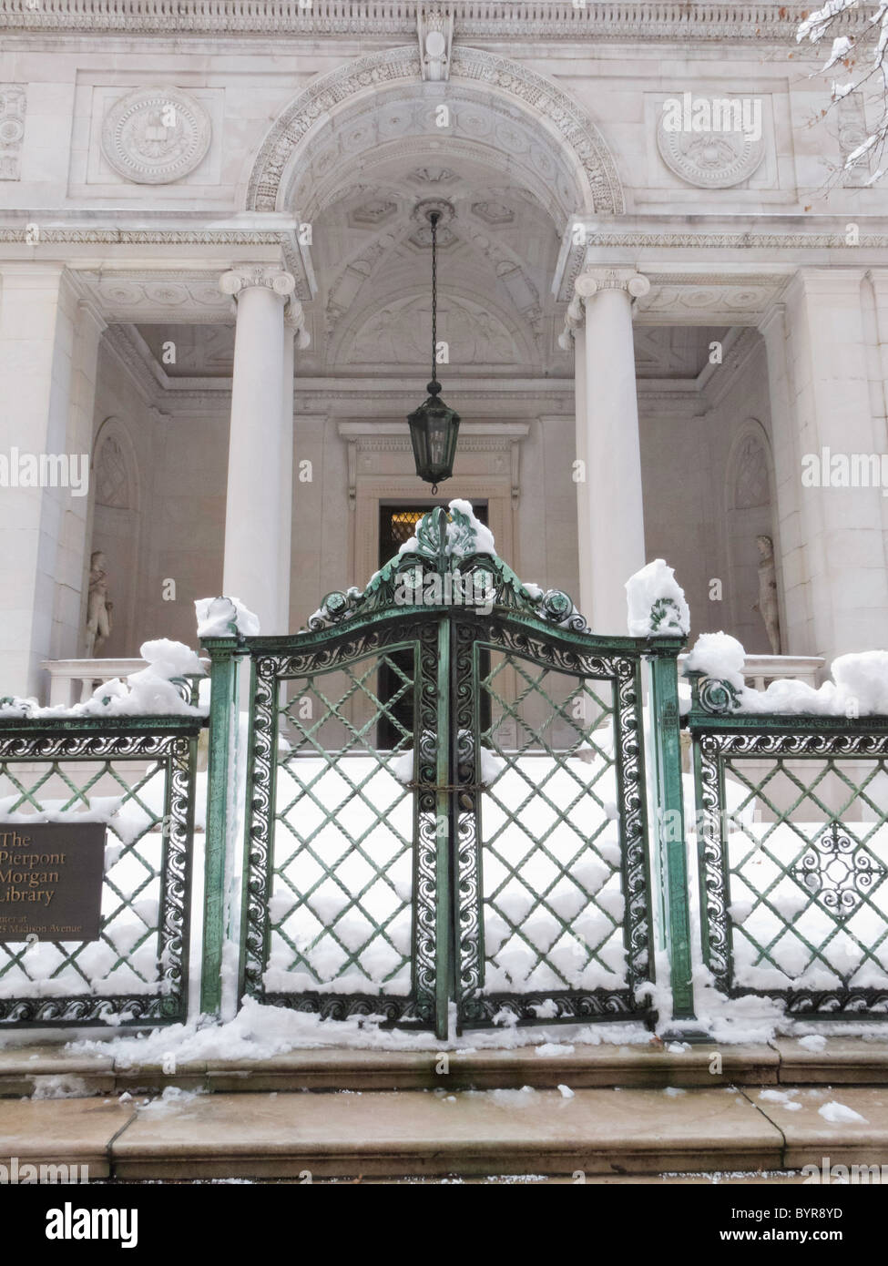 The Morgan Library and Museum, Murray Hill, Snow Storm, NYC Stock Photo ...