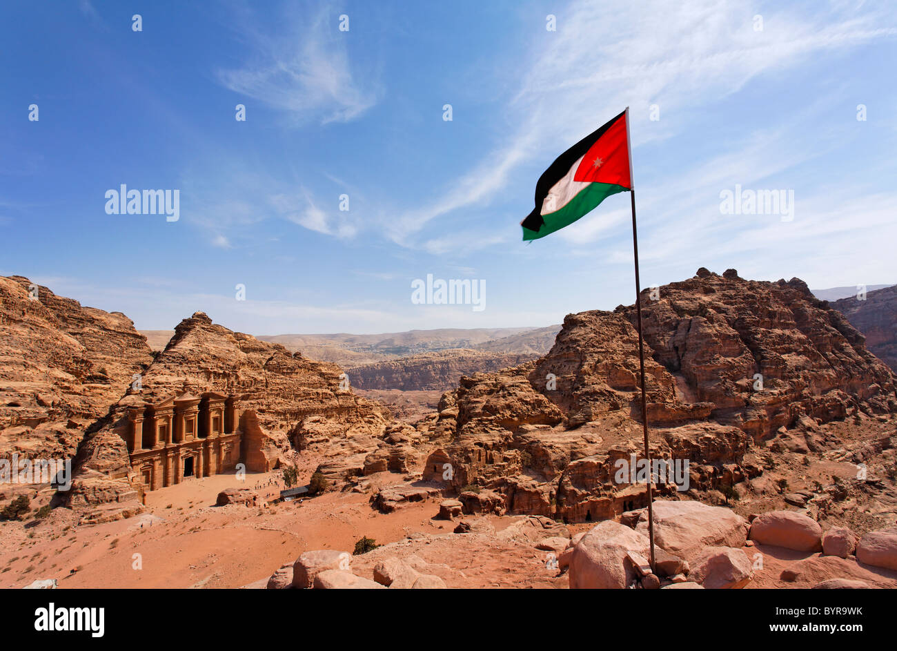 Jordanian flag petra jordan hi-res stock photography and images - Alamy