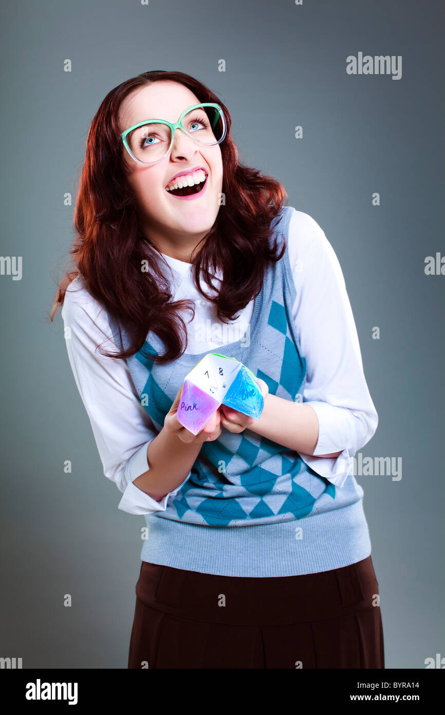 Goofy geek with childish love chatterbox paper origami Stock Photo - Alamy