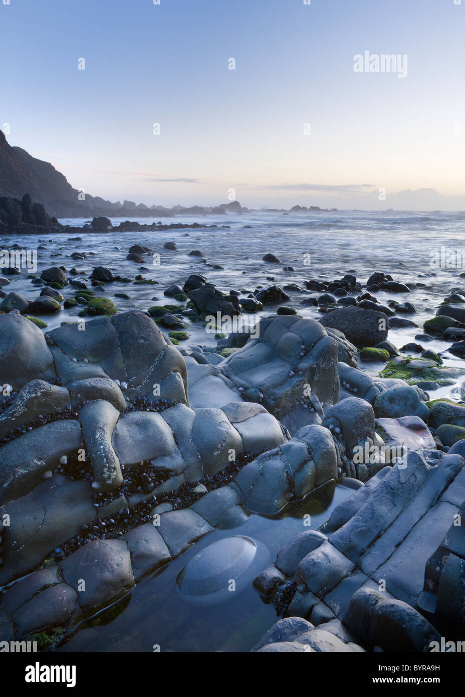 duckpool bay at dusk; north cornwall, england Stock Photo - Alamy