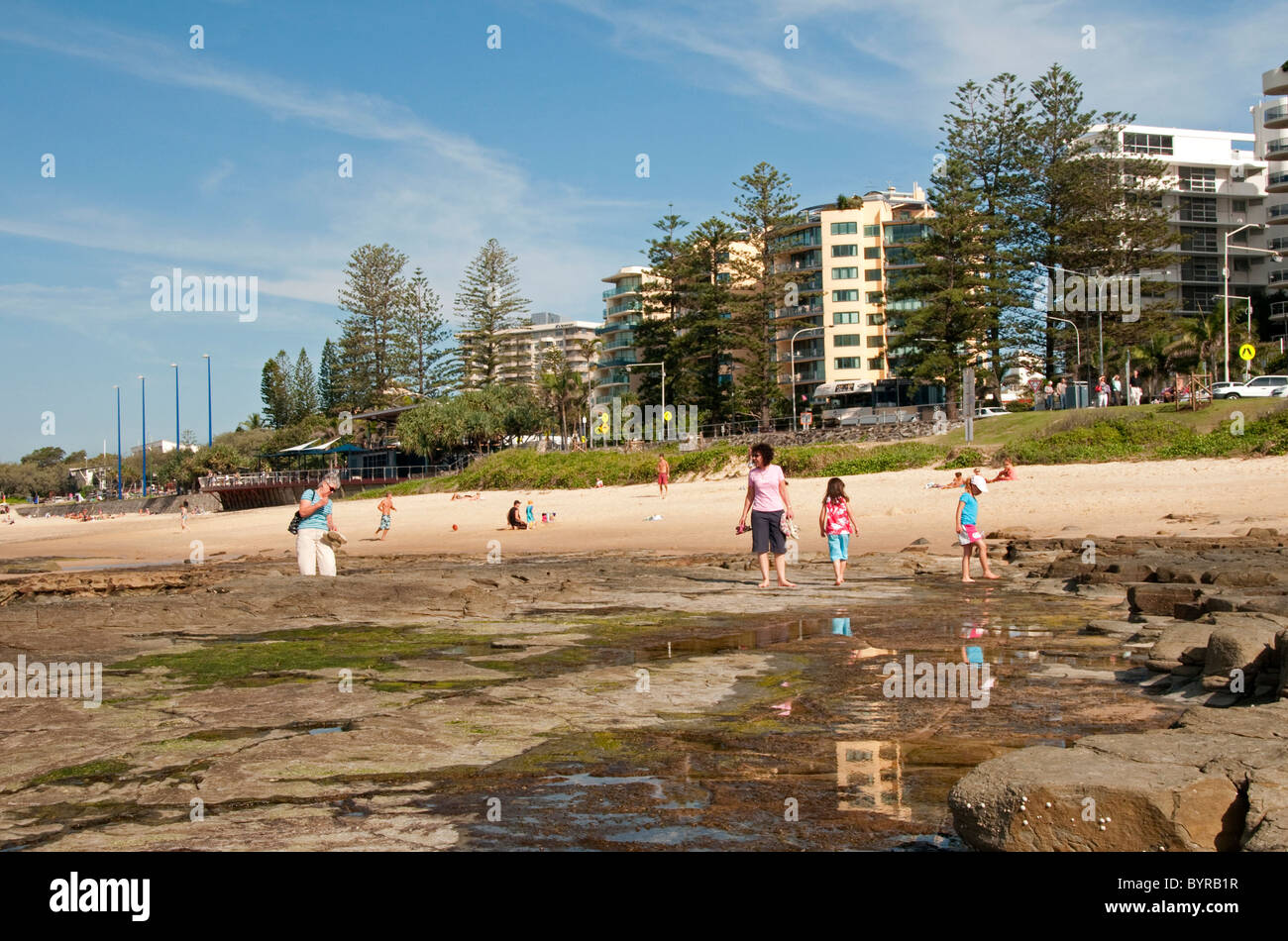 Mooloolaba Beach on the Sunshine Coast, Queensland, Australia Stock ...
