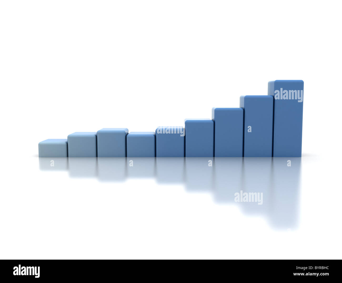 Blue business graph on white background Stock Photo - Alamy