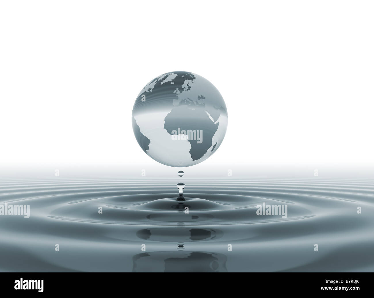 water world globe drop background illustration Stock Photo - Alamy