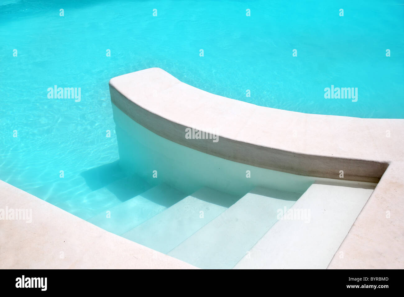 white pool turquoise water clean composition in mediterranean house ...