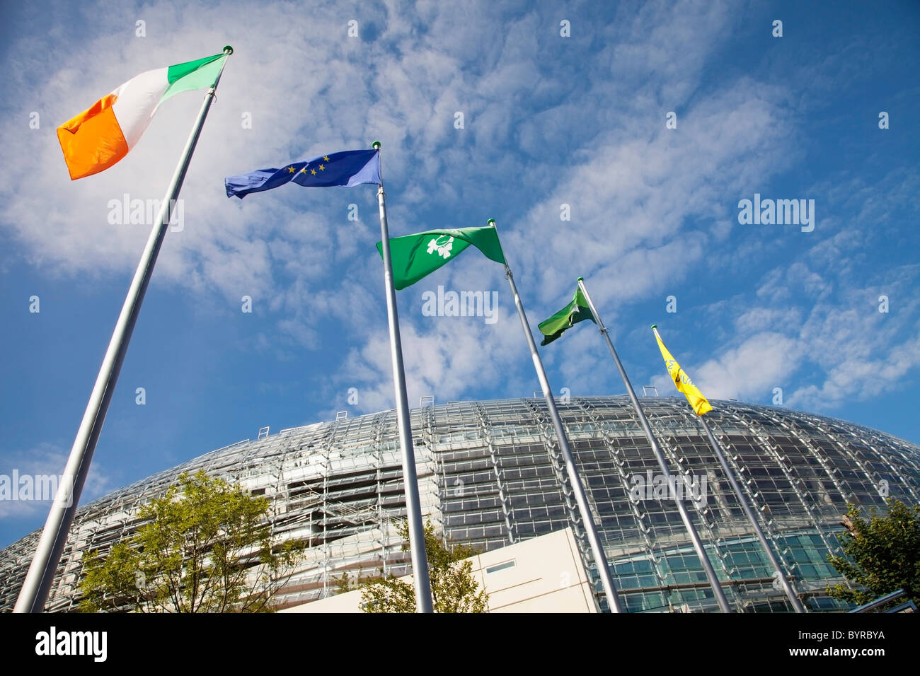 flags outside aviva stadium; dublin, dublin county, ireland Stock Photo ...