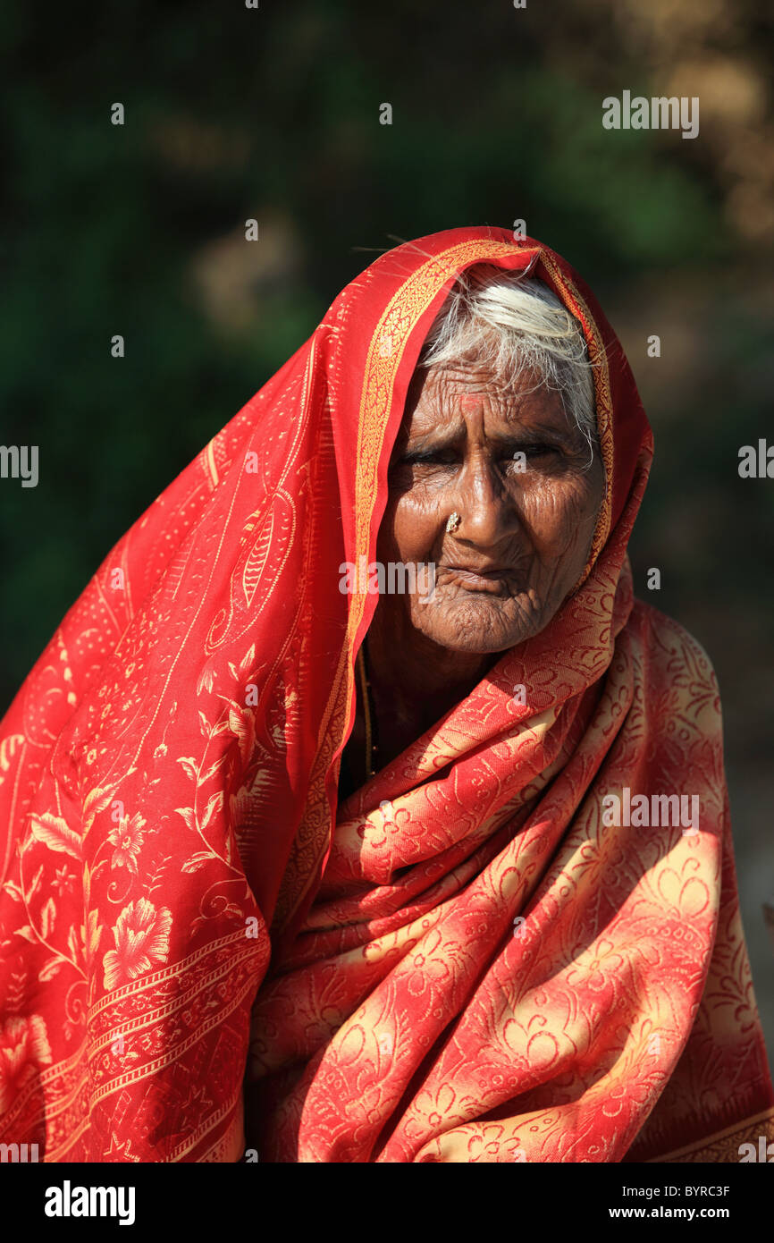 Old woman Andhra Pradesh South India Stock Photo - Alamy