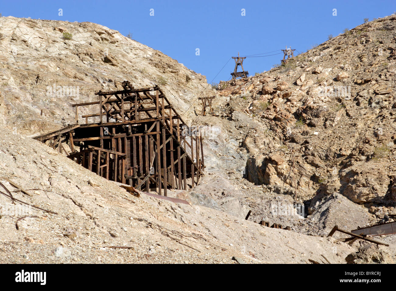 Keane Wonder Mine stamp mill in Death Valley National Park Stock Photo ...