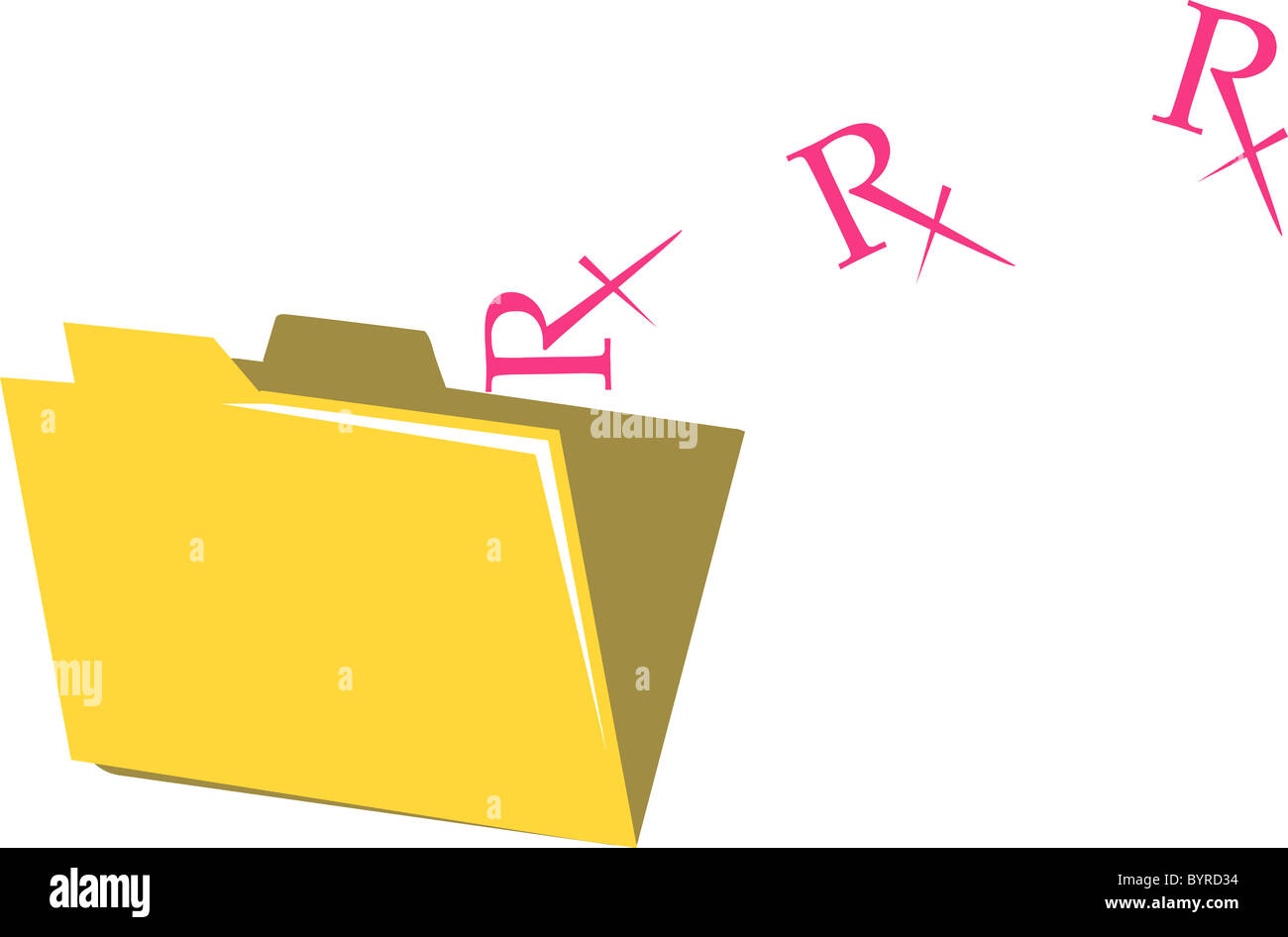 folder and prescription symbols Stock Photo - Alamy