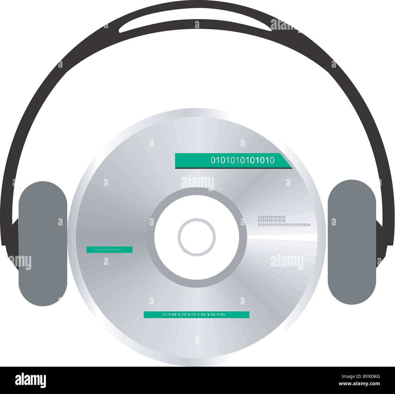 Headphone and disc Stock Photo - Alamy