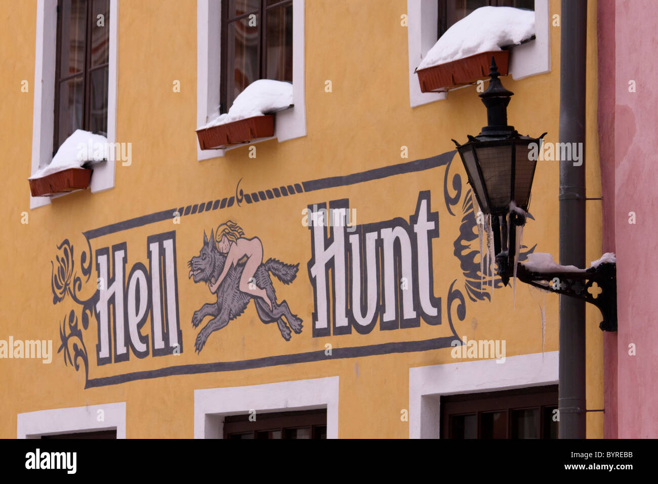 Hell Hunt Bar in Old Town Tallinn, Estonia Stock Photo - Alamy