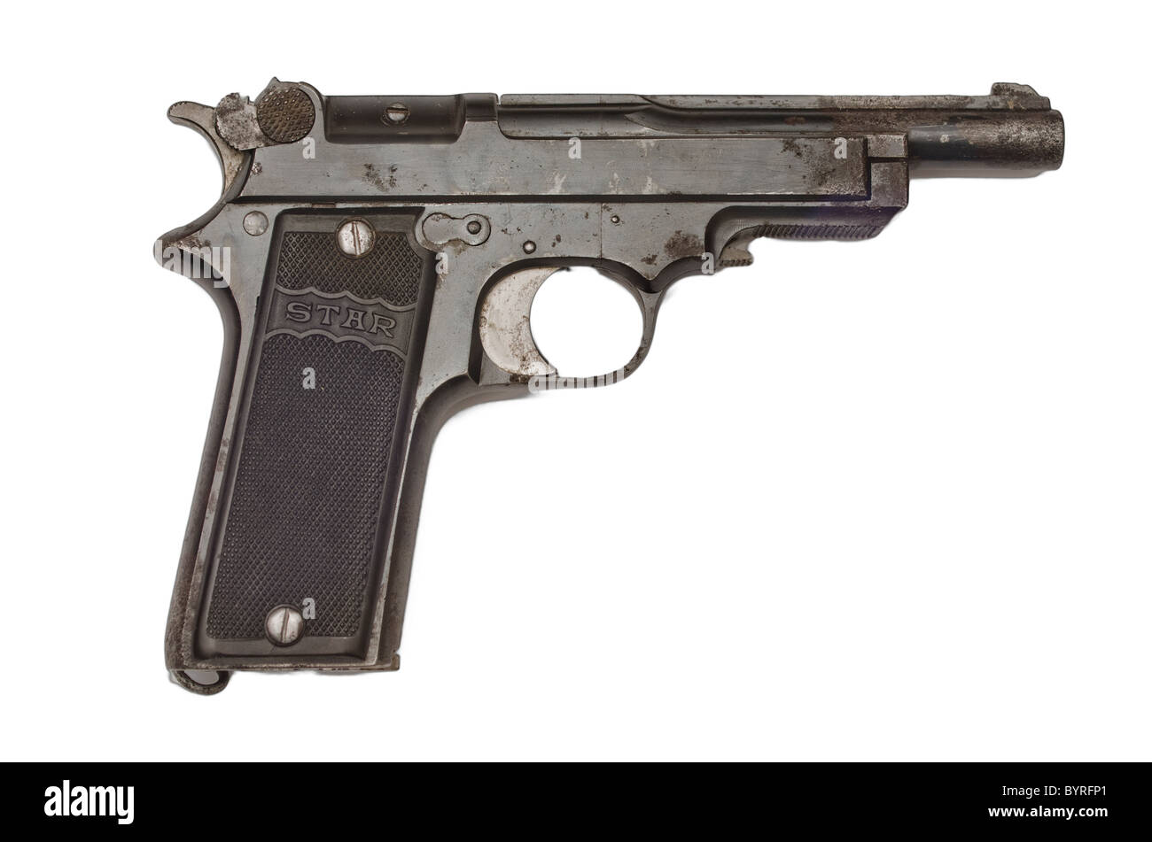 Pistol 'Star' model 1919, 6.35mm used in the Spanish civil War by the ...