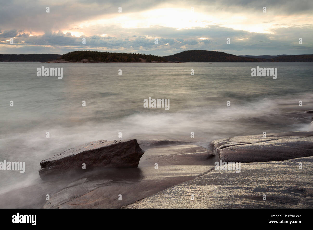 rocky shoreline of lake superior; marathon, ontario, canada Stock Photo ...