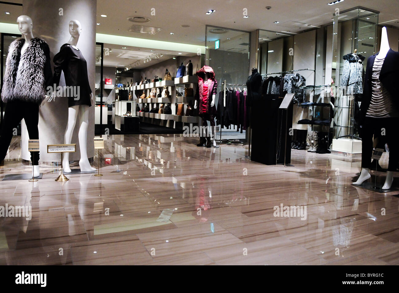 A look at the immaculate clothing displays inside Mitsukoshi Department ...