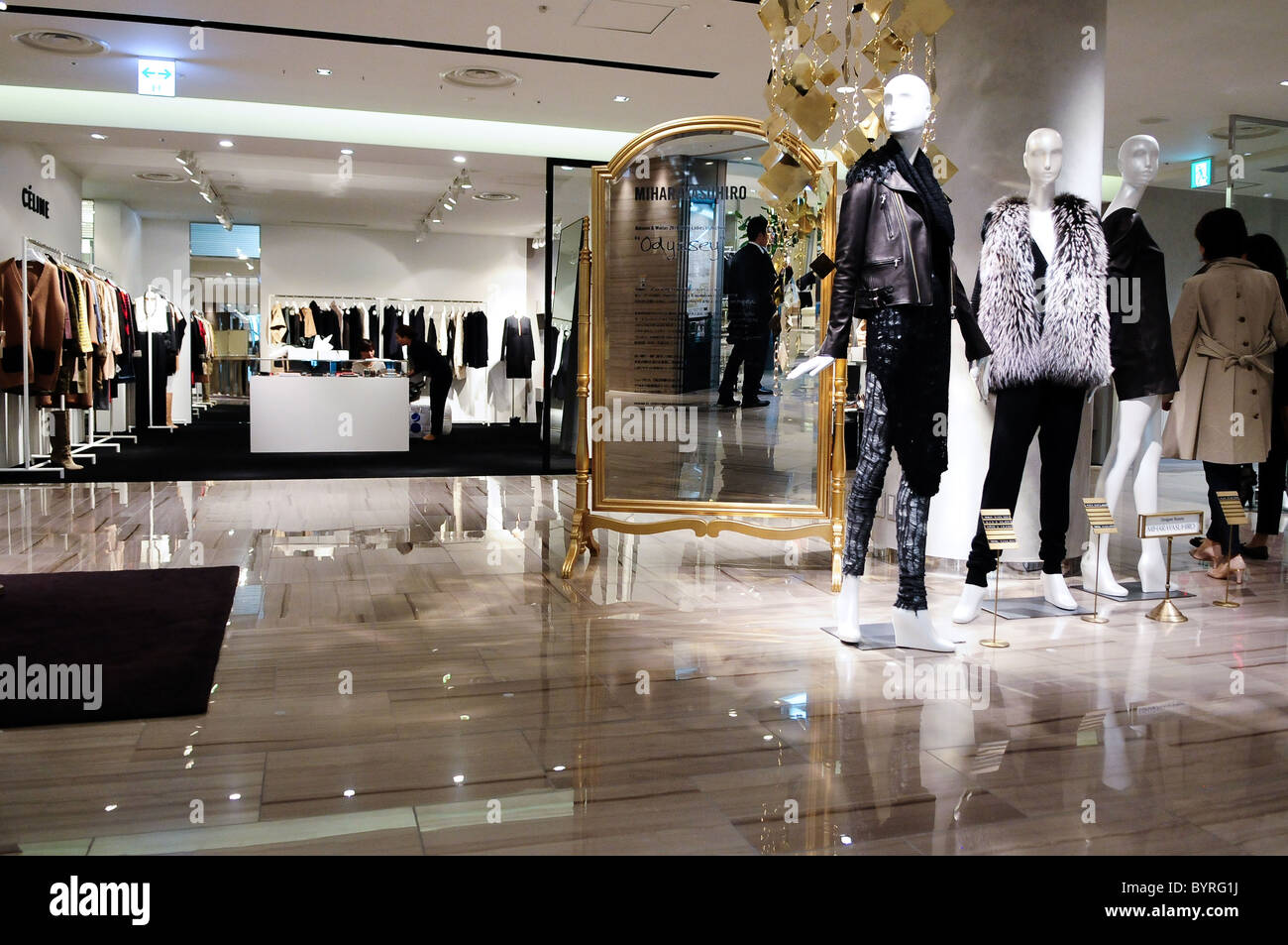 A look at the immaculate clothing displays inside Mitsukoshi Department ...