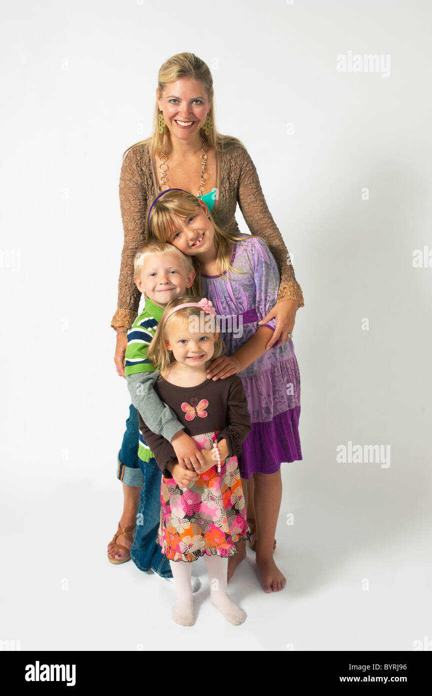 a mother with three children Stock Photo - Alamy