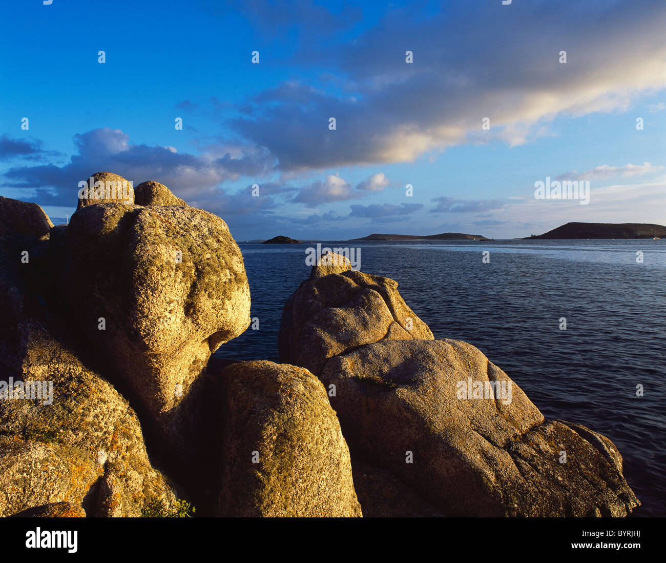 On the island of Tresco, Scilly Isles, UK. An evening view from the ...
