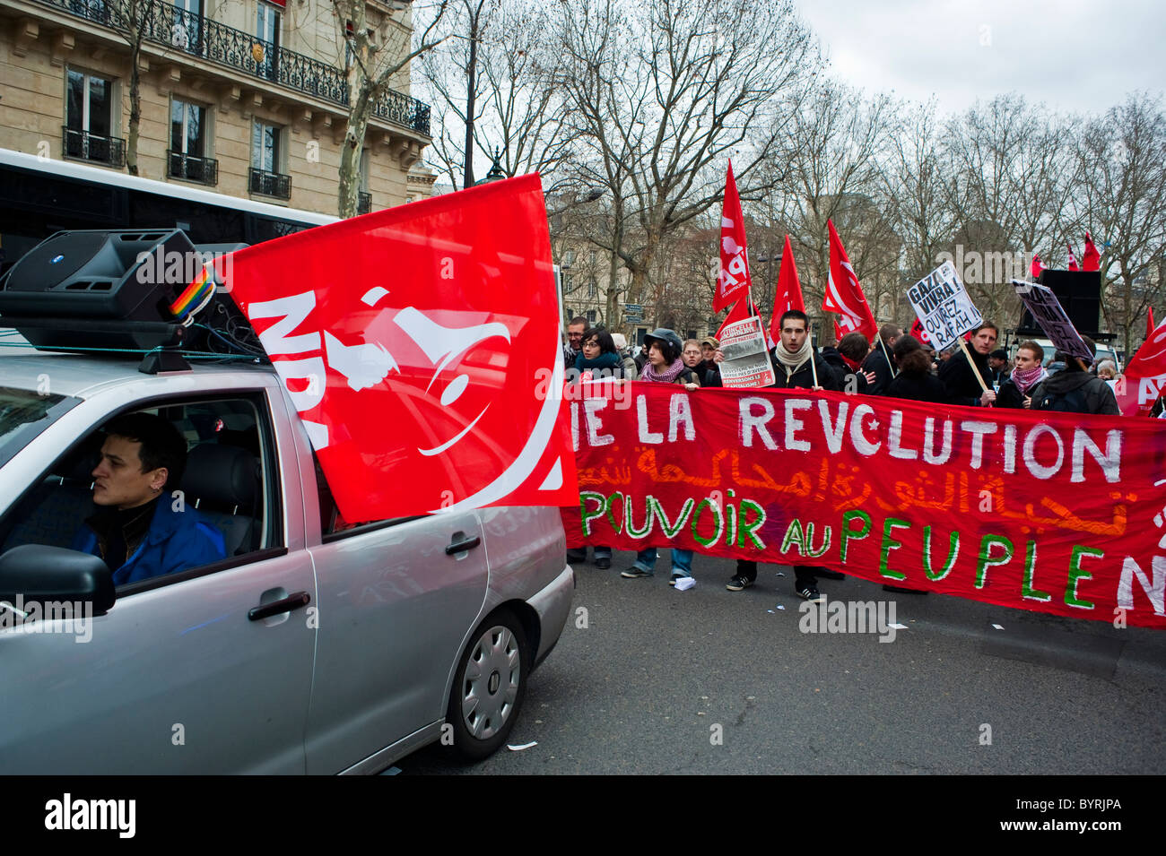 Paris, Extreme Left Political Party, NPA, Demonstrators Protesting Arab ...