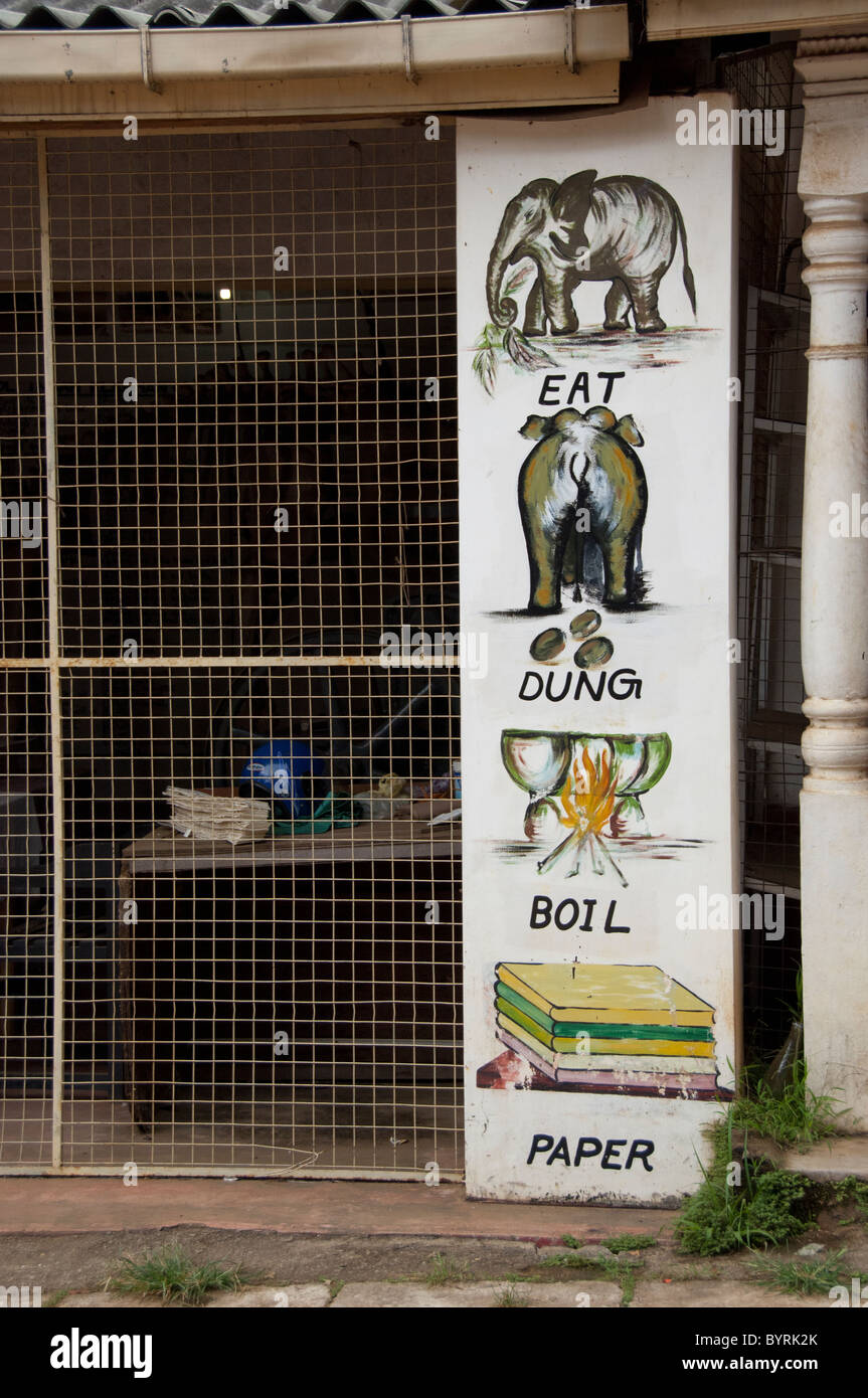 Sri Lanka, Pinnawala Elephant Orphanage. Paper products made from ...