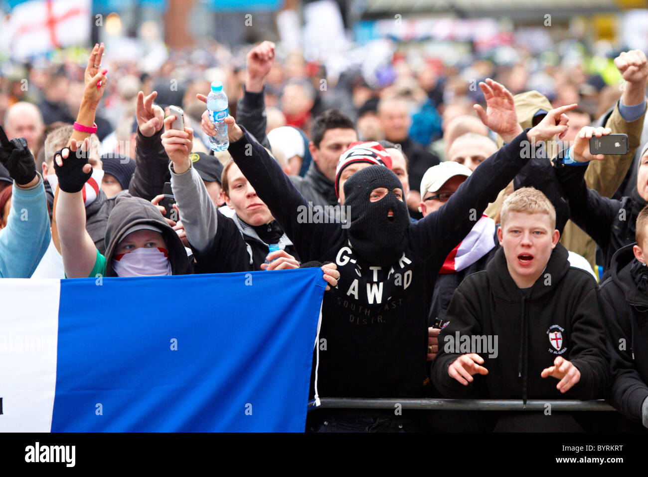 White defence league rally hi-res stock photography and images - Alamy