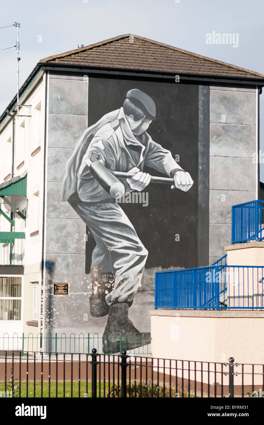 Mural showing a British soldier using a sledgehammer on a door Stock ...