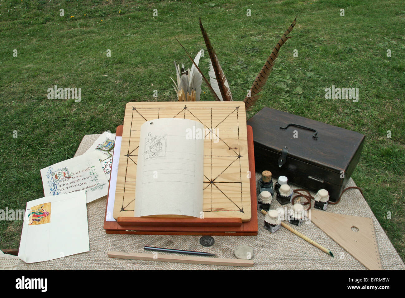 a example of ancient medieval gothic writing Stock Photo - Alamy