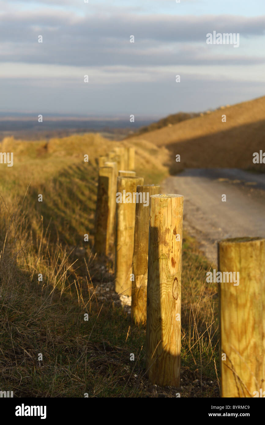 Wooden posts on roadside hi-res stock photography and images - Alamy