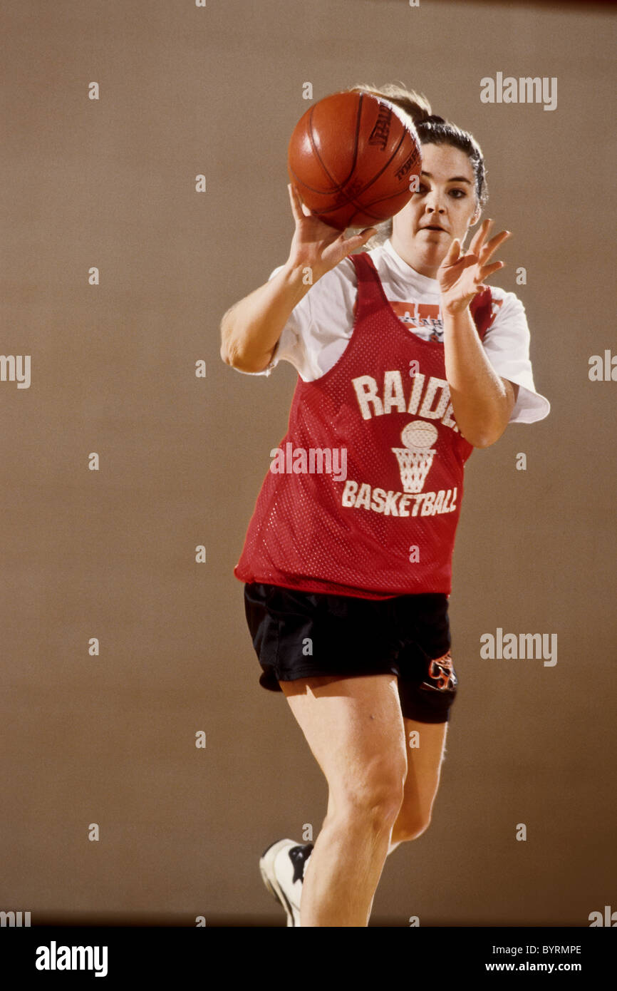 Girls High School basketball player during training session Stock Photo ...