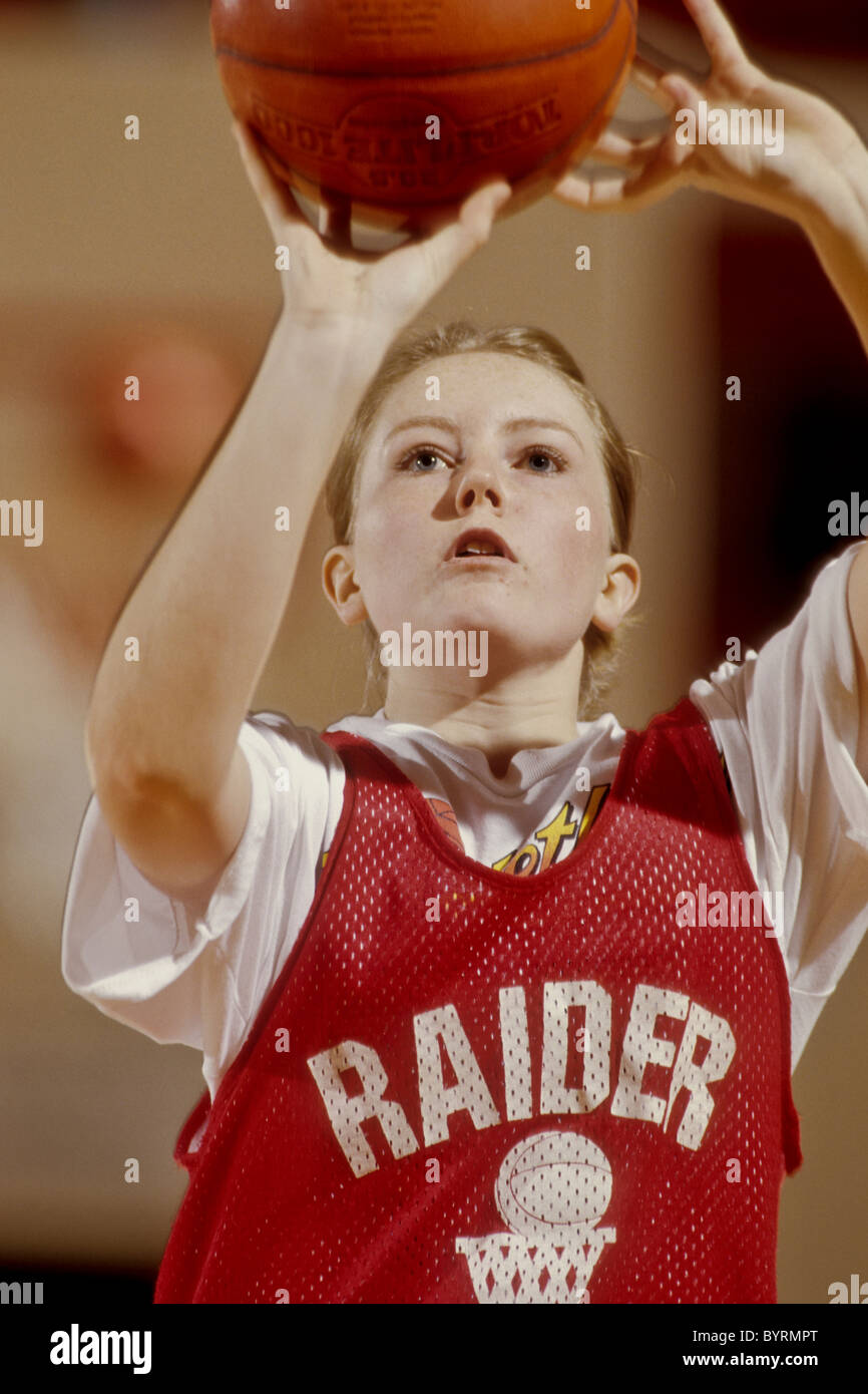 Girls High School basketball player during training session Stock Photo ...