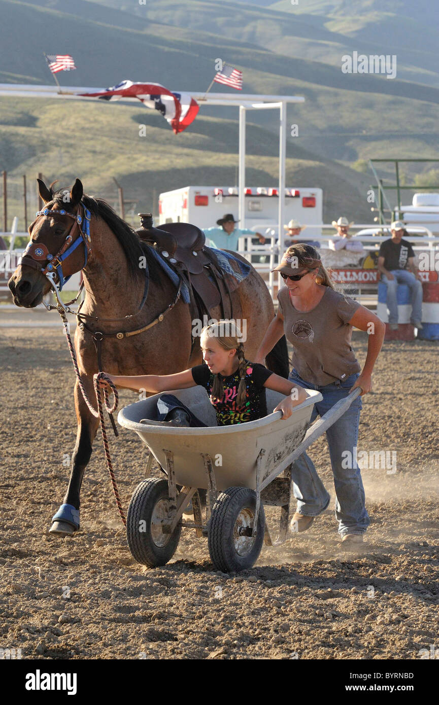 Wheel Barrow Race, Rodeo, Salmon, Idaho, Teen, Teenager, Horse, Horses ...