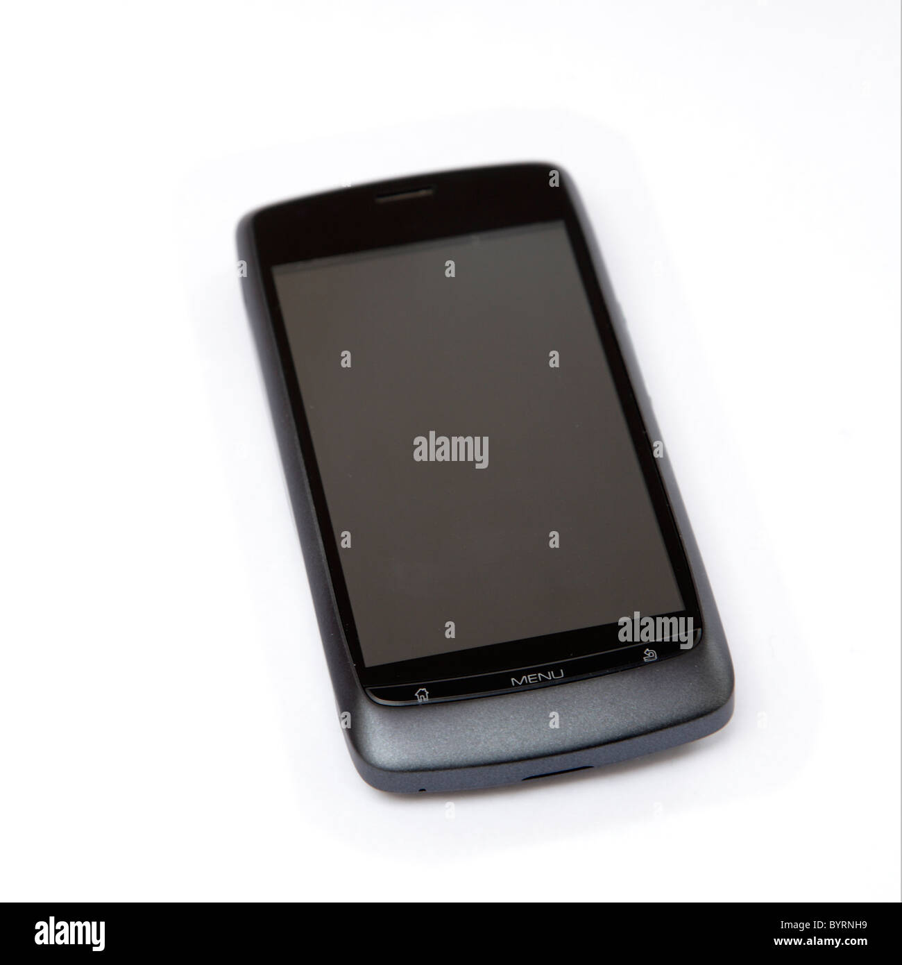 cutout of generic de-badged touch screen phone isolated on white ...