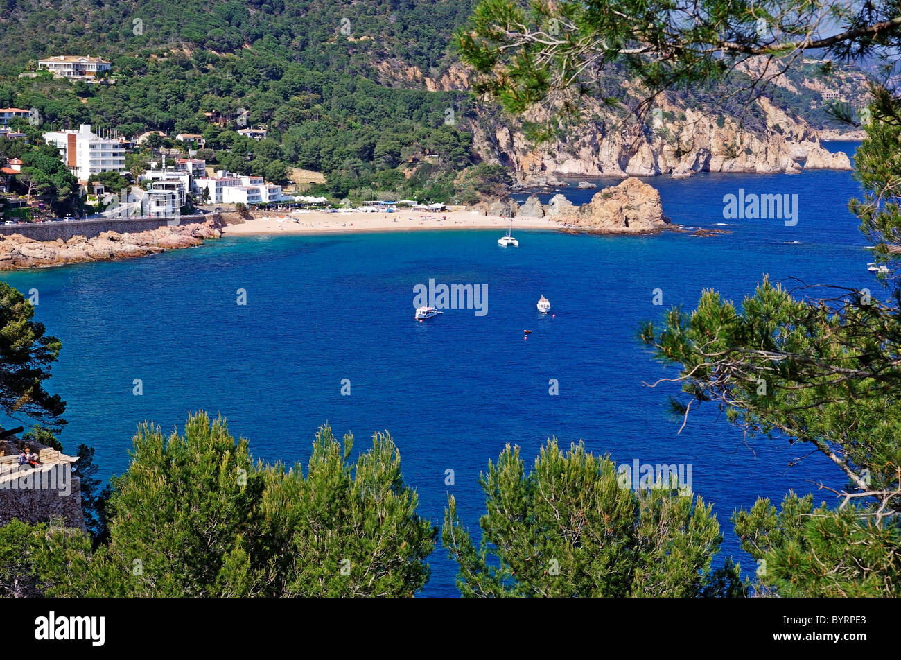Tossa de Mar bay view from mountain. Costa Brava, Spain Stock Photo - Alamy