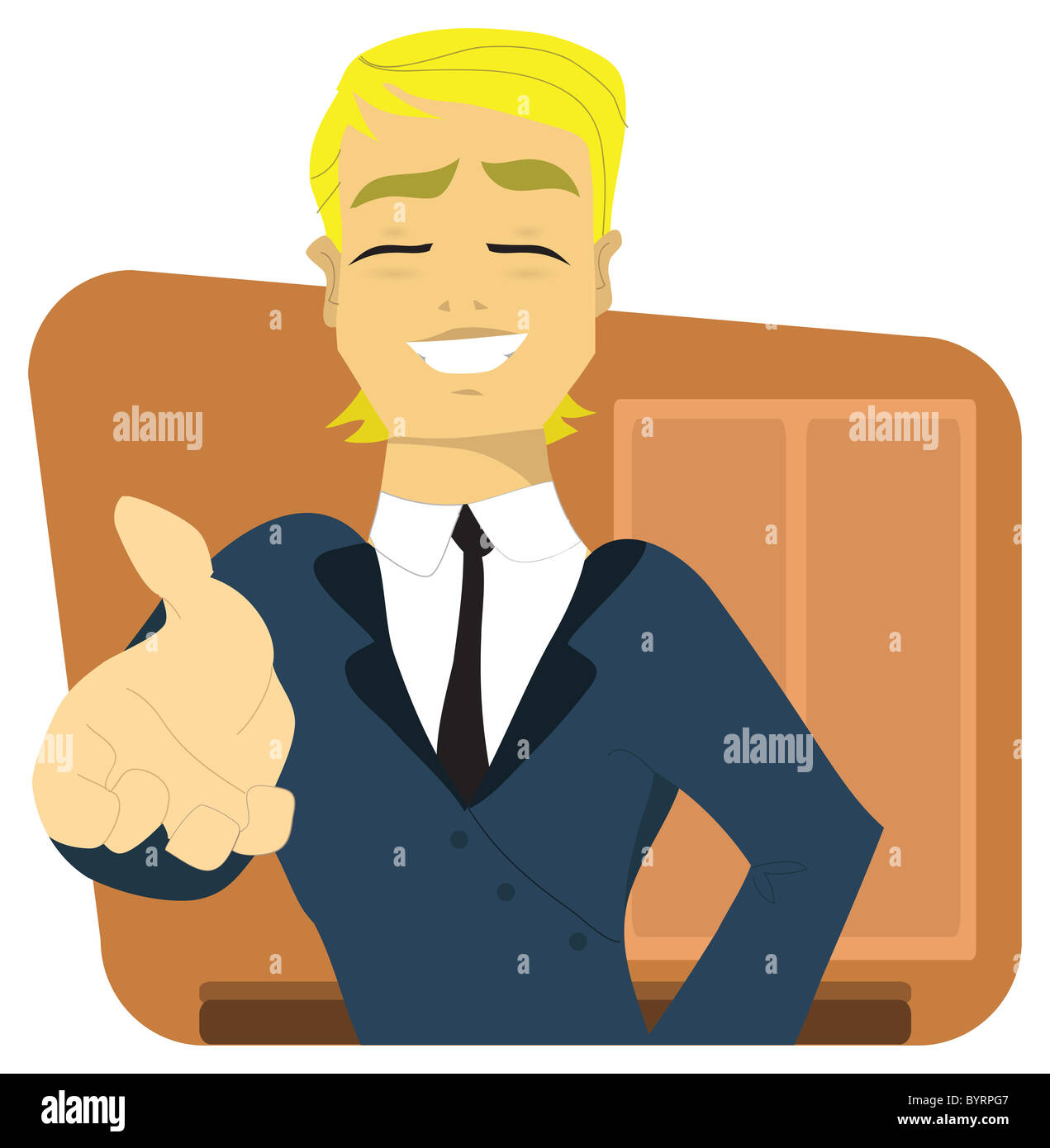 Young manager or boss, businessman in his office, offering his hand or ...