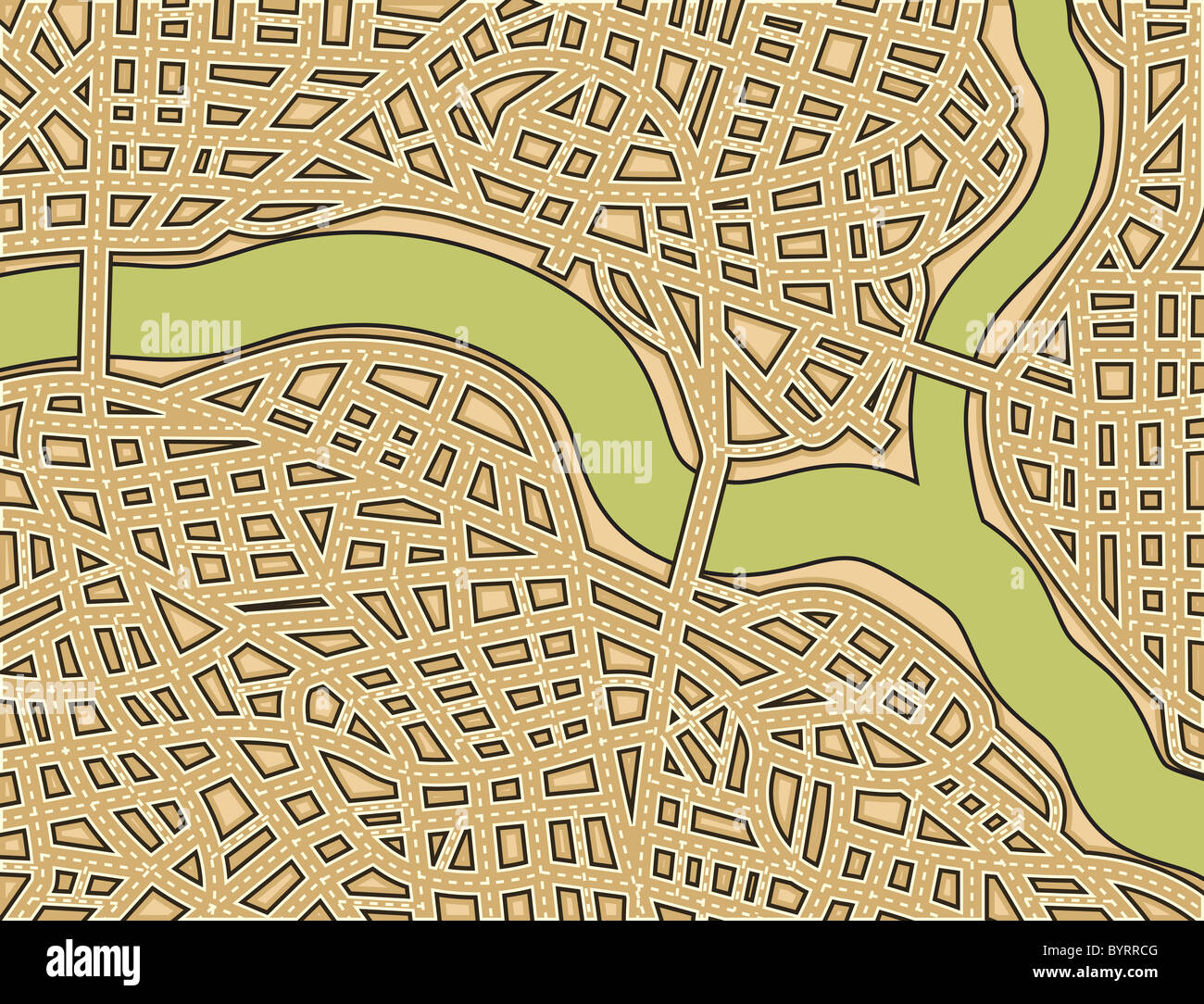 Illustration of a generic street map with no names Stock Photo - Alamy