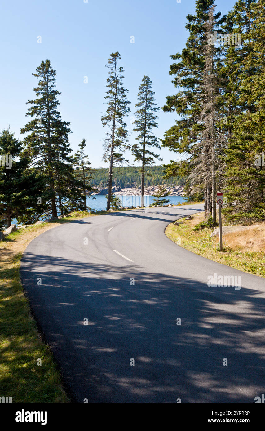 Schooner Head Road, also called Park Loop Road in Acadia National Park ...