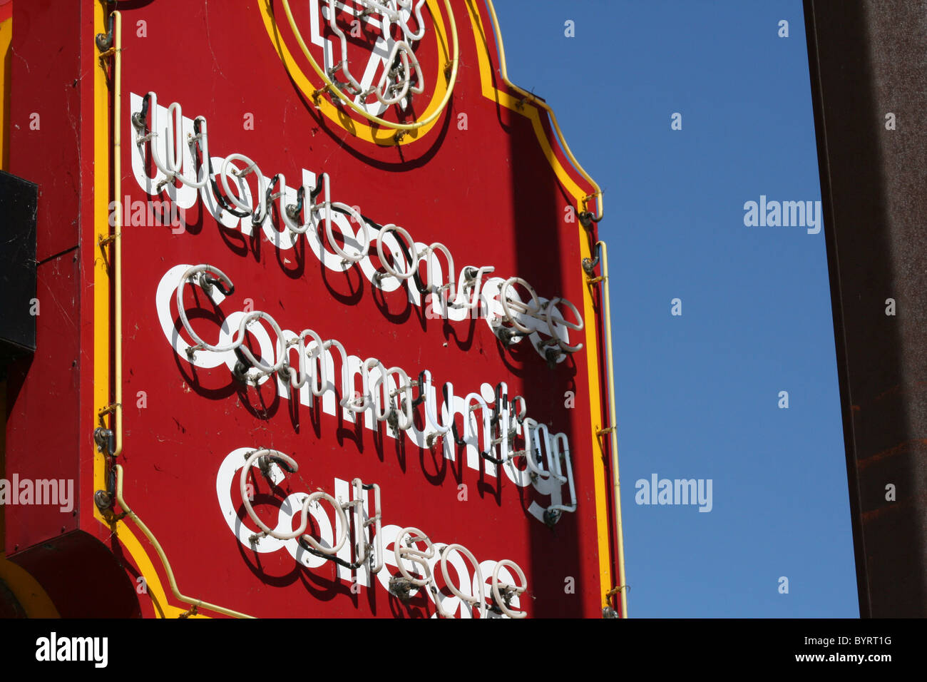 Waubonsee Community College unelectrified neon during daylight, in ...