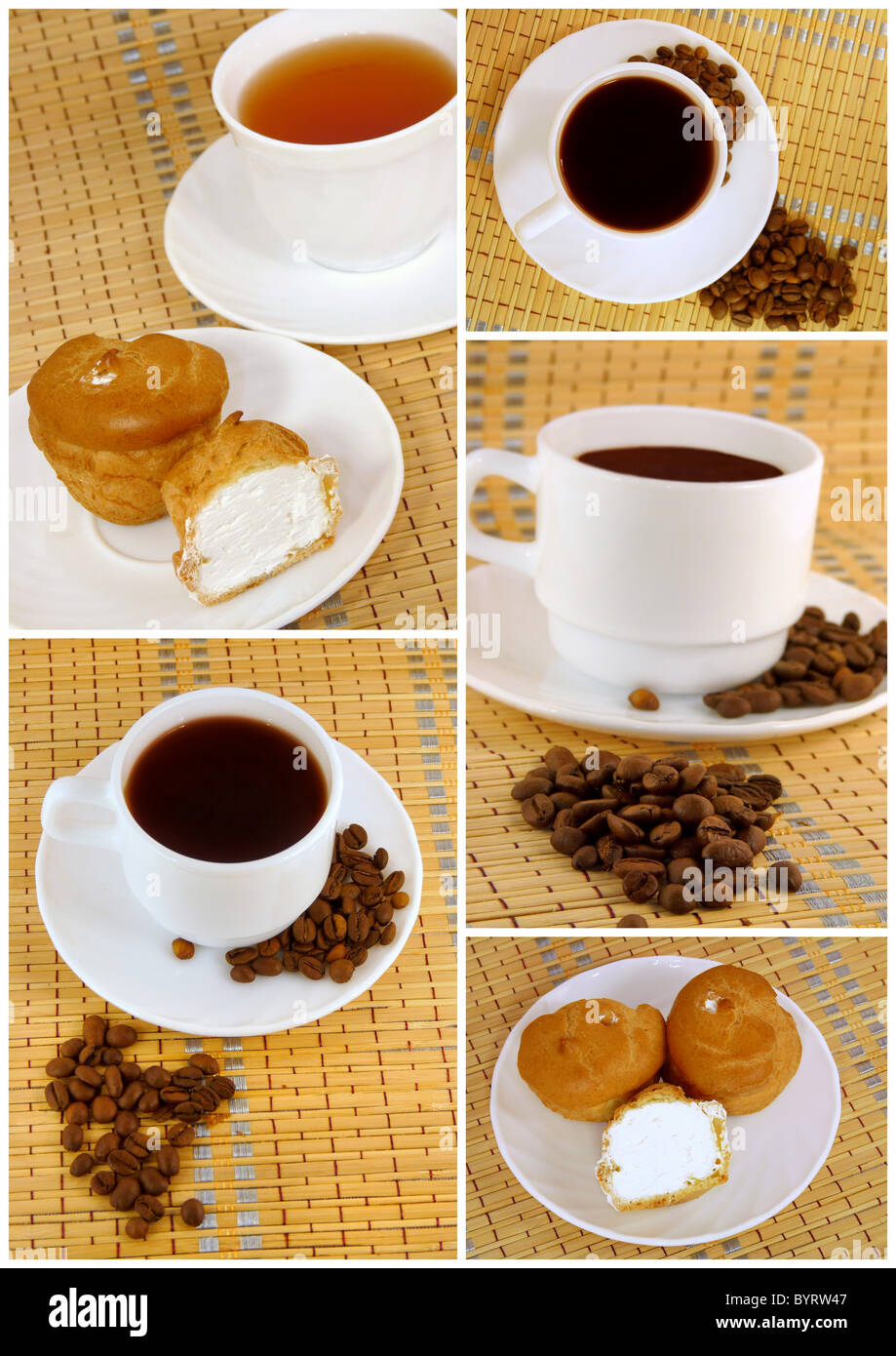 Tea and coffee, collage Stock Photo - Alamy