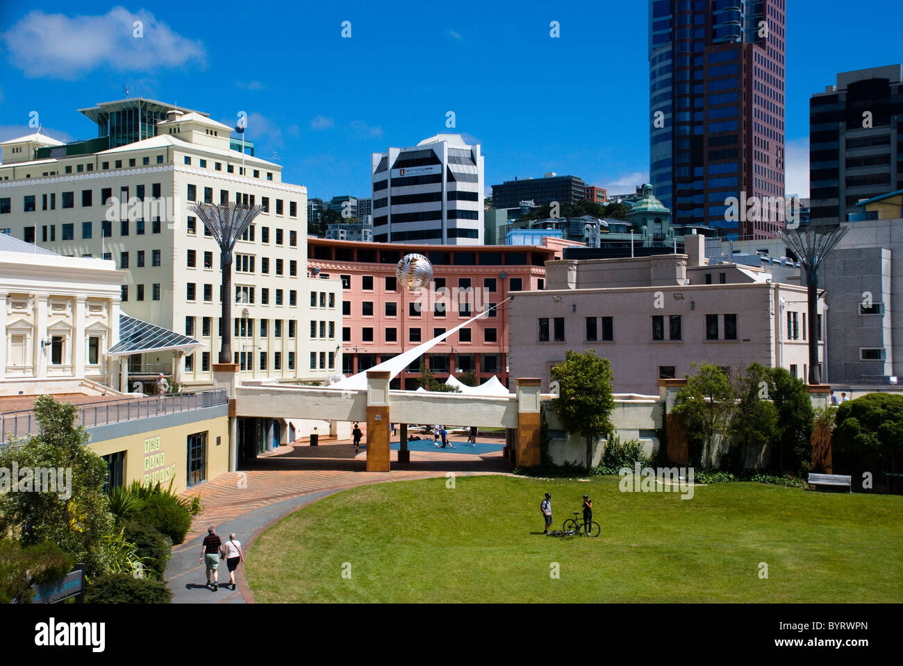 A sunny day in Wellington Civic Square, Wellington, New Zealand Stock ...