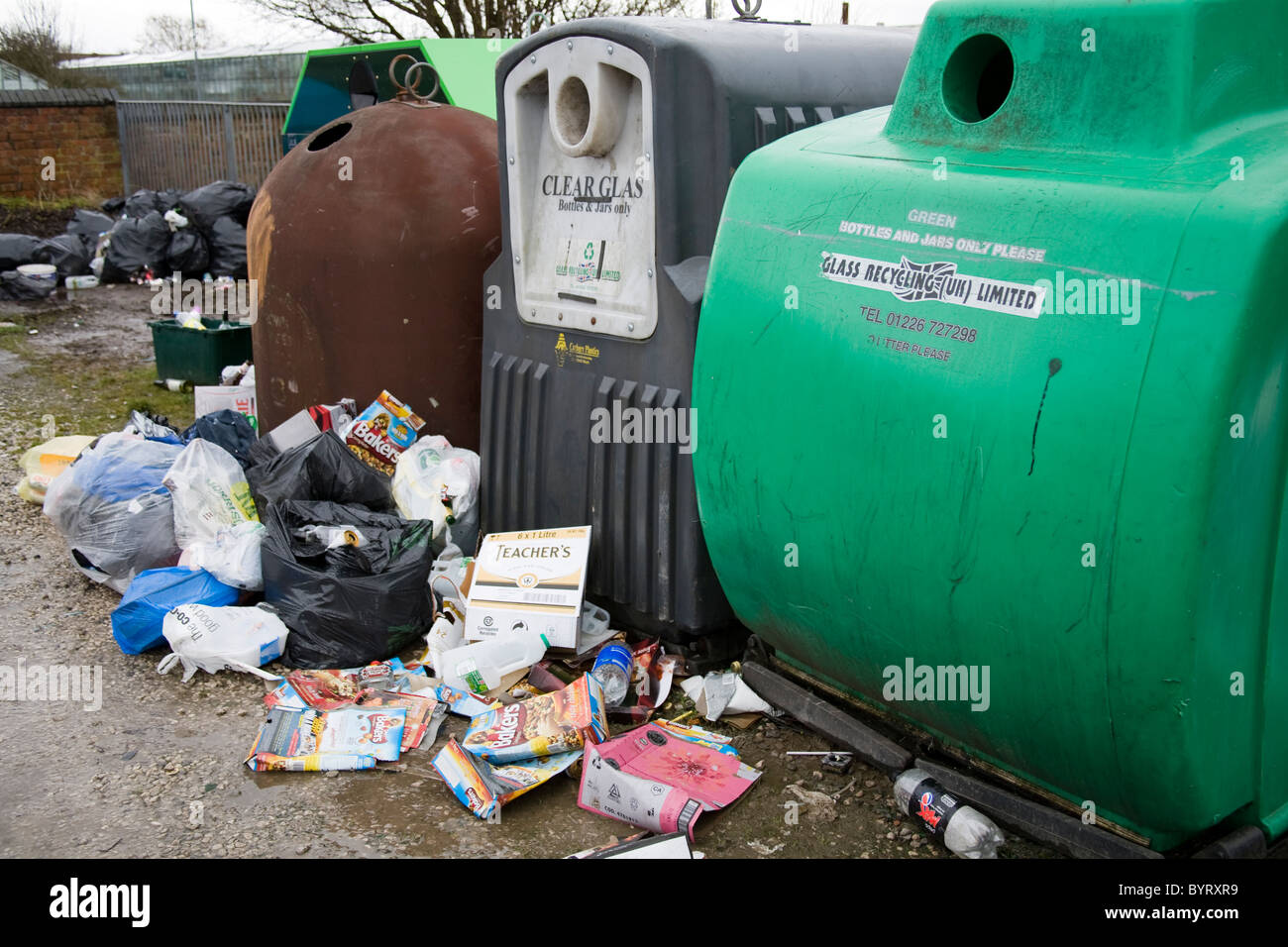 Waste Disposal Rubbish Recycling Southport, Merseyside, UK Stock Photo ...