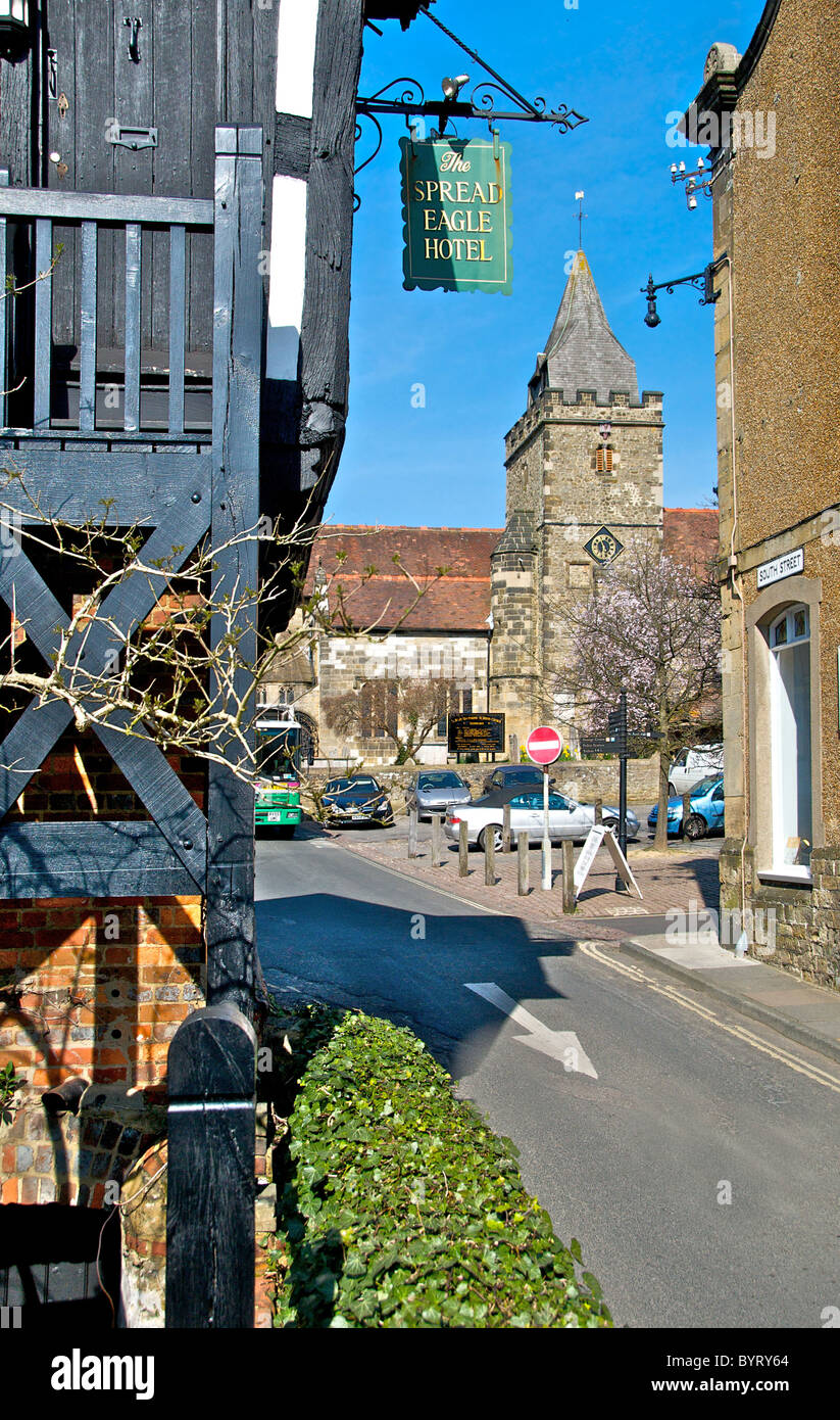 The old market town of Midhurst in West Sussex this scene shows St Mary ...