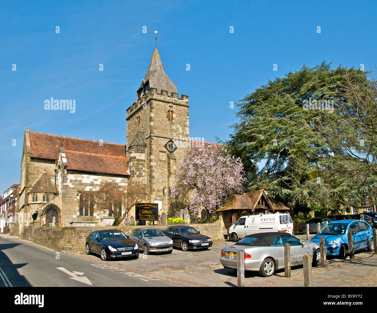 The old market town of Midhurst in West Sussex this scene shows St Mary ...