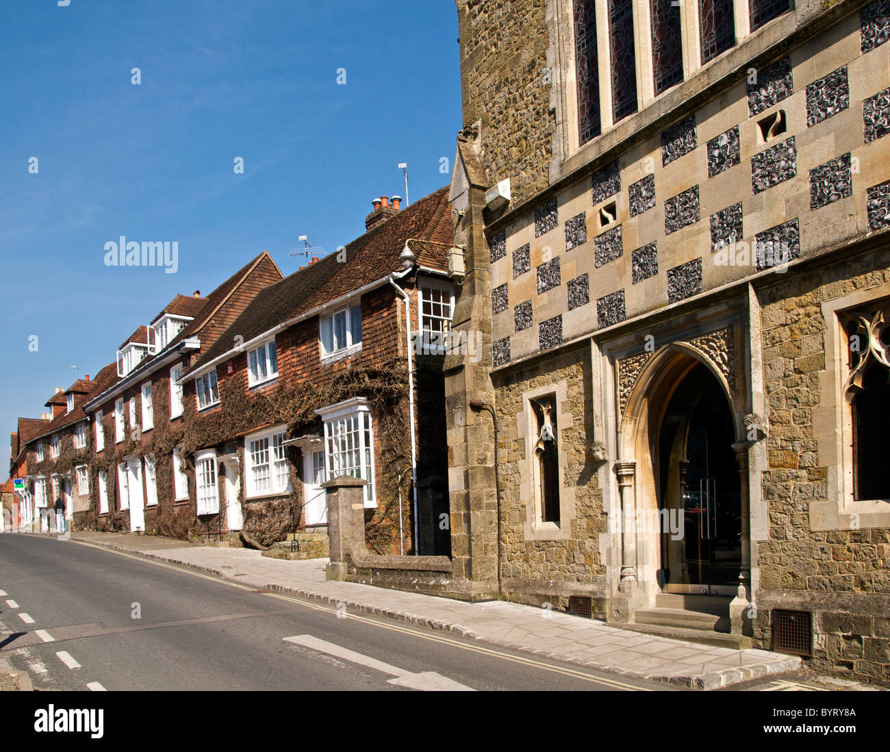 The old market town of Midhurst in West Sussex this scene shows Church ...