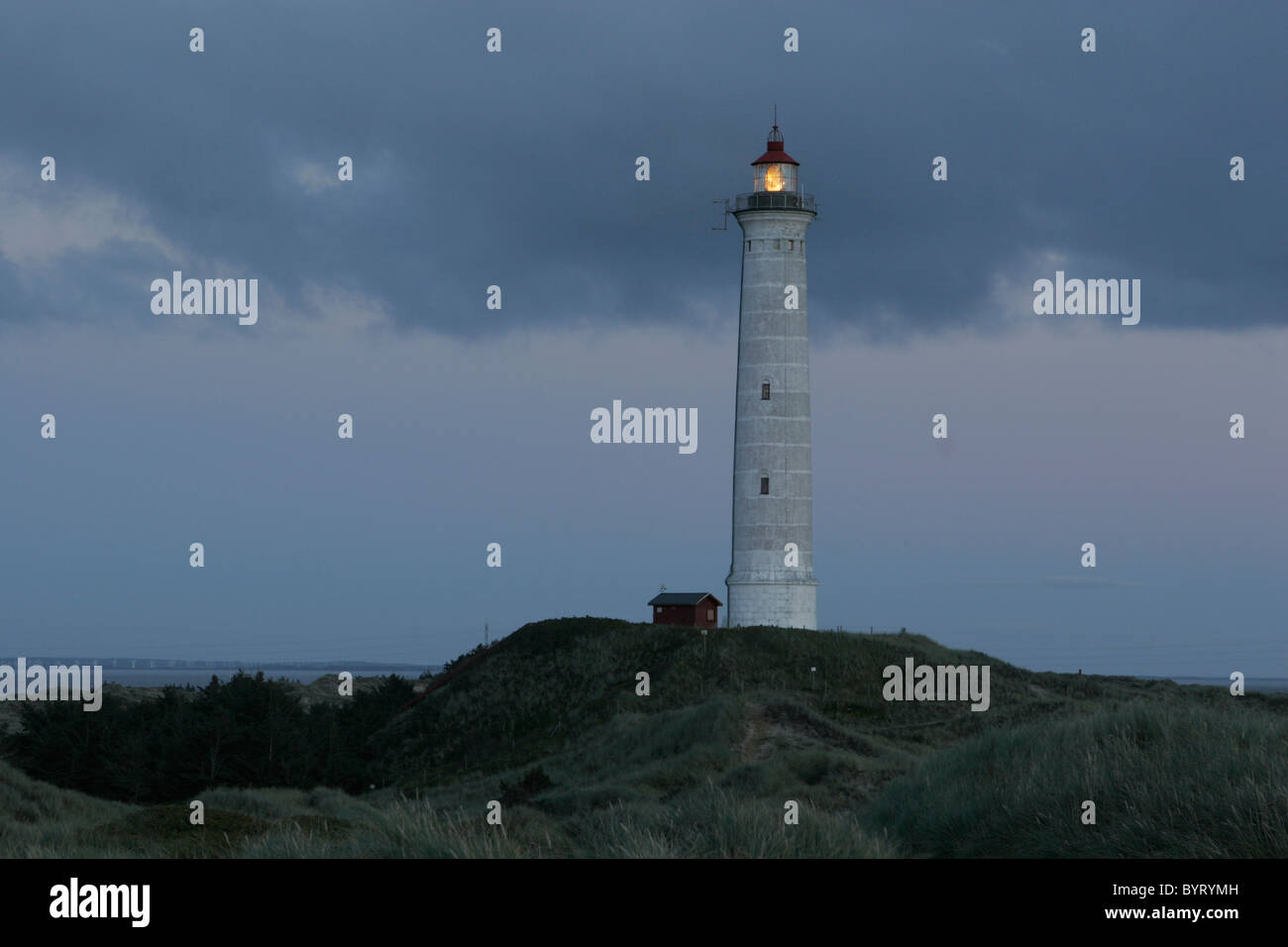 Lighthouse Lyngvig Fyr, Denmark Stock Photo - Alamy