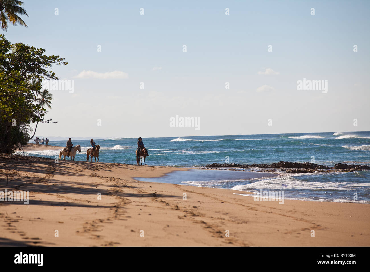 Horseback riders at Las Marias beach in Rincon Puerto Rico Stock Photo ...